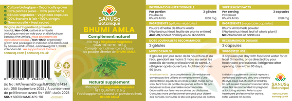 Bhumi Amla (Phyllanthus Niruri) Vegetable Capsules | SANUSq Health